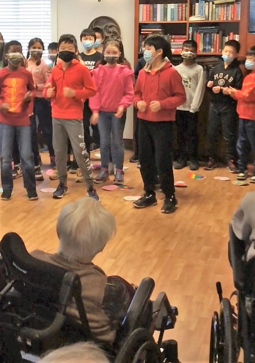 Intergenerational connection made between Erma Stephenson Elementary students and Guildford seniors